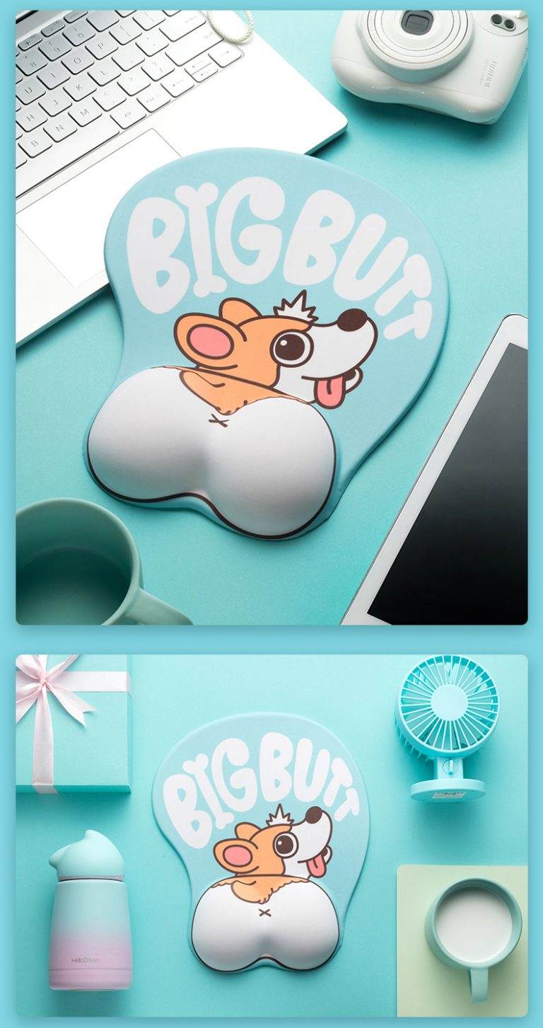 Light Blue Welsh Corgi Mouse Pad Corgi Light Blue Mouse Pad Cute Mouse ...